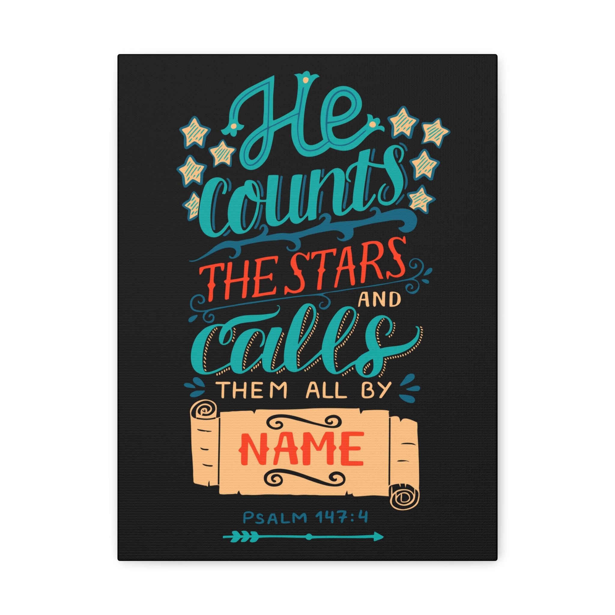 Scripture Walls Psalm 147:4 He Counts The Stars Christian Wall Art ...