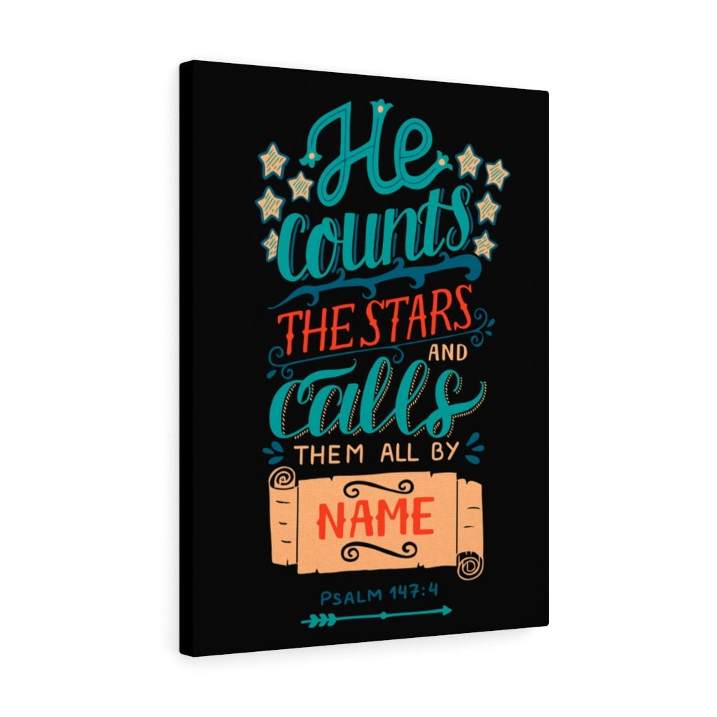 Scripture Walls Psalm 147:4 Them All By Name Bible Verse Canvas ...