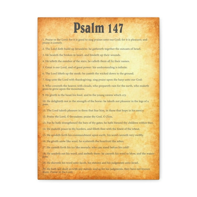 Scripture Walls Psalm 147 Chapter Gold Bible Canvas Christian Wall Art ...