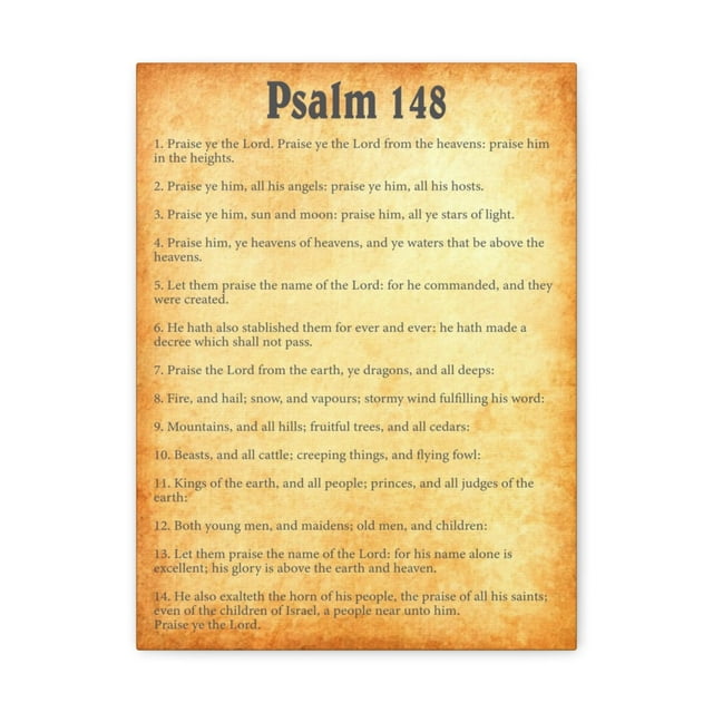 Scripture Walls Psalm 148 Chapter Gold Bible Canvas Christian Wall Art Ready to Hang Unframed ...