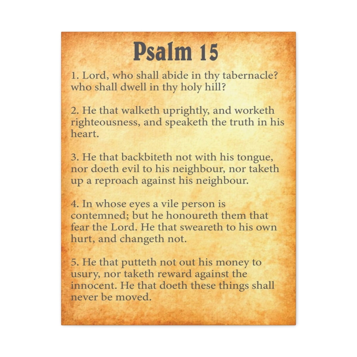 Scripture Walls Psalm 15 Chapter Gold Bible Canvas Christian Wall Art ...