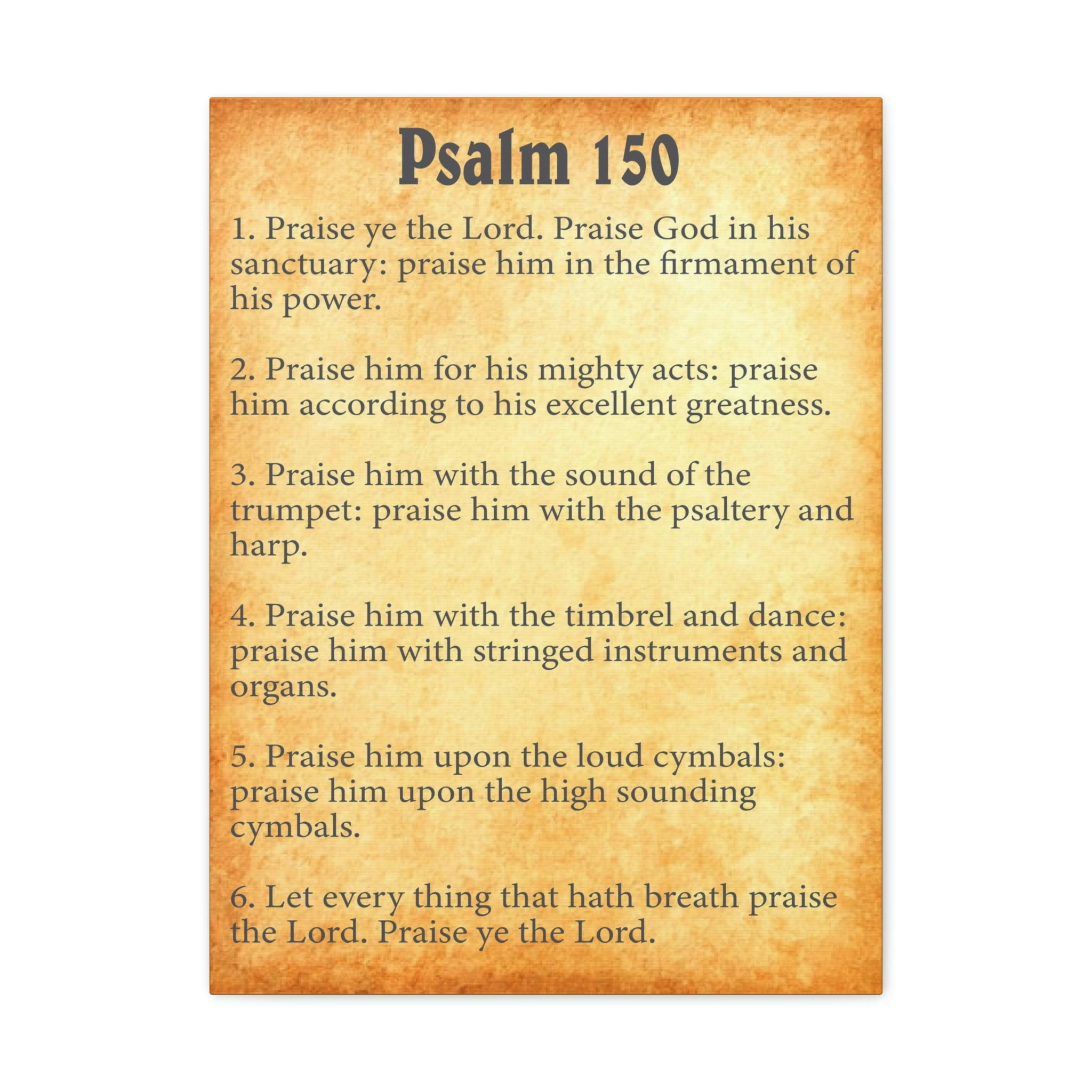 Scripture Walls Psalm 150 Gold Bible Chapter Canvas Christian Wall Art ...