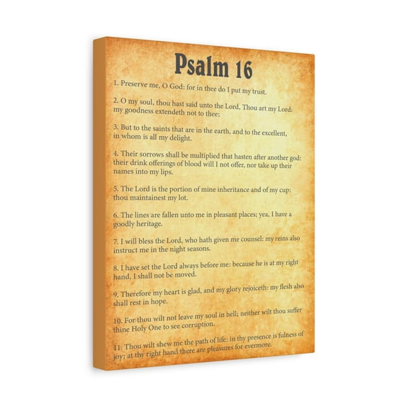 Scripture Walls Psalm 16 Gold Bible Chapter Canvas Christian Wall Art ...
