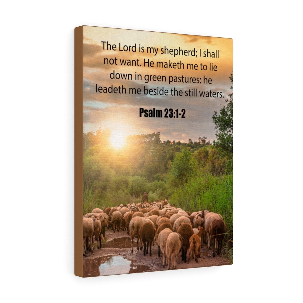 Scripture Walls Psalm 23:1-2 Green Pastures Bible Verse Canvas ...