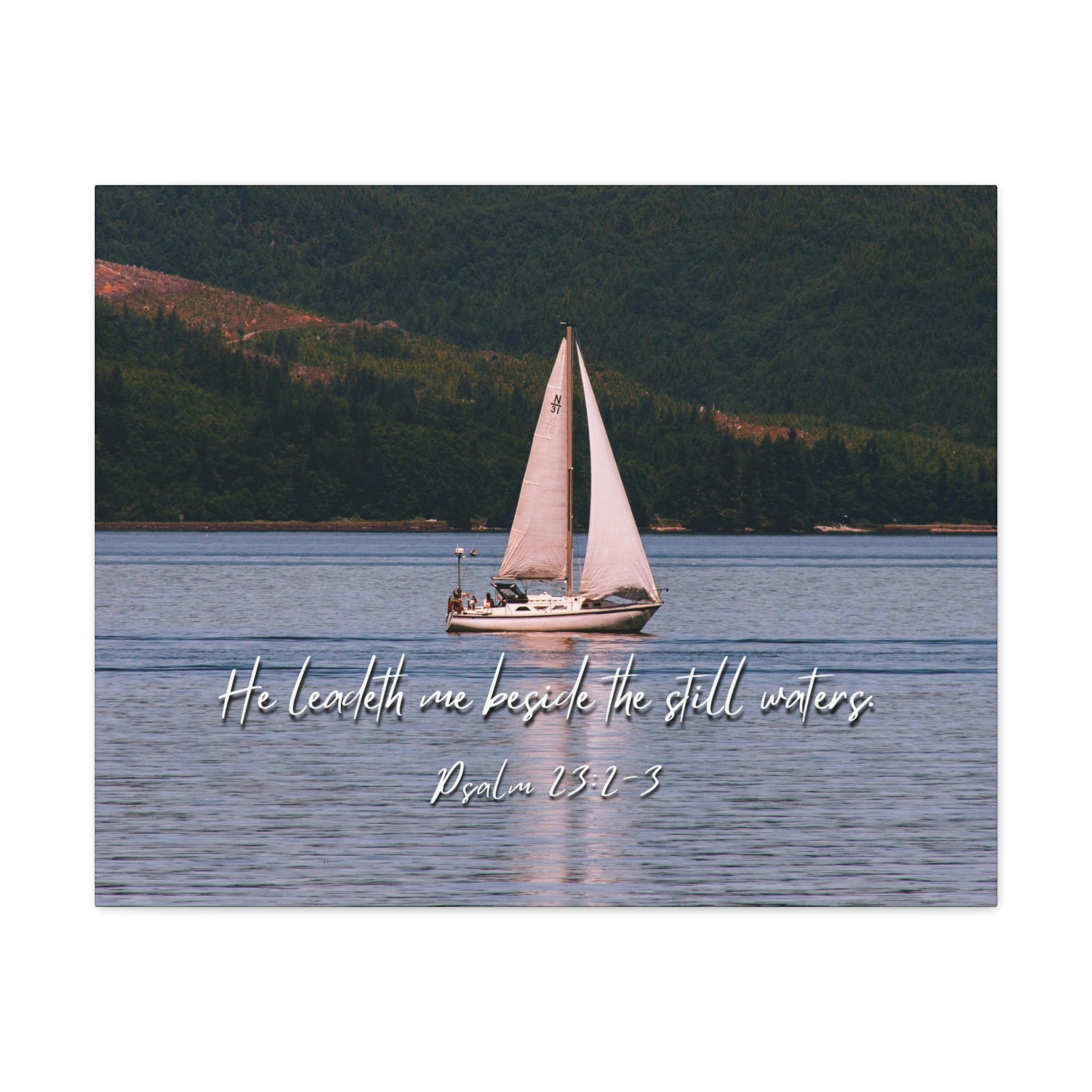 Scripture Walls Psalm 23:2 He Leadeth Me Bible Verse Canvas Christian ...