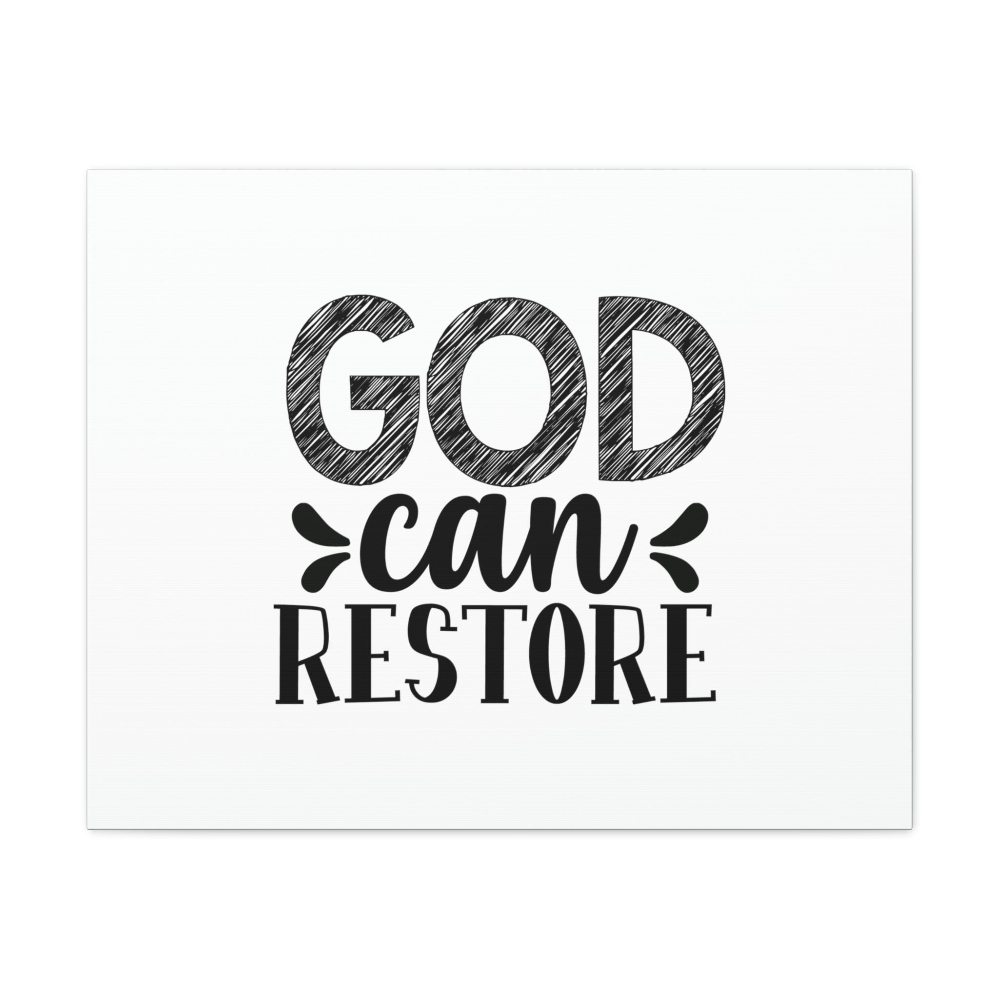 Scripture Walls Psalm 23:3 God Can Restore Plain Bible Verse Canvas ...