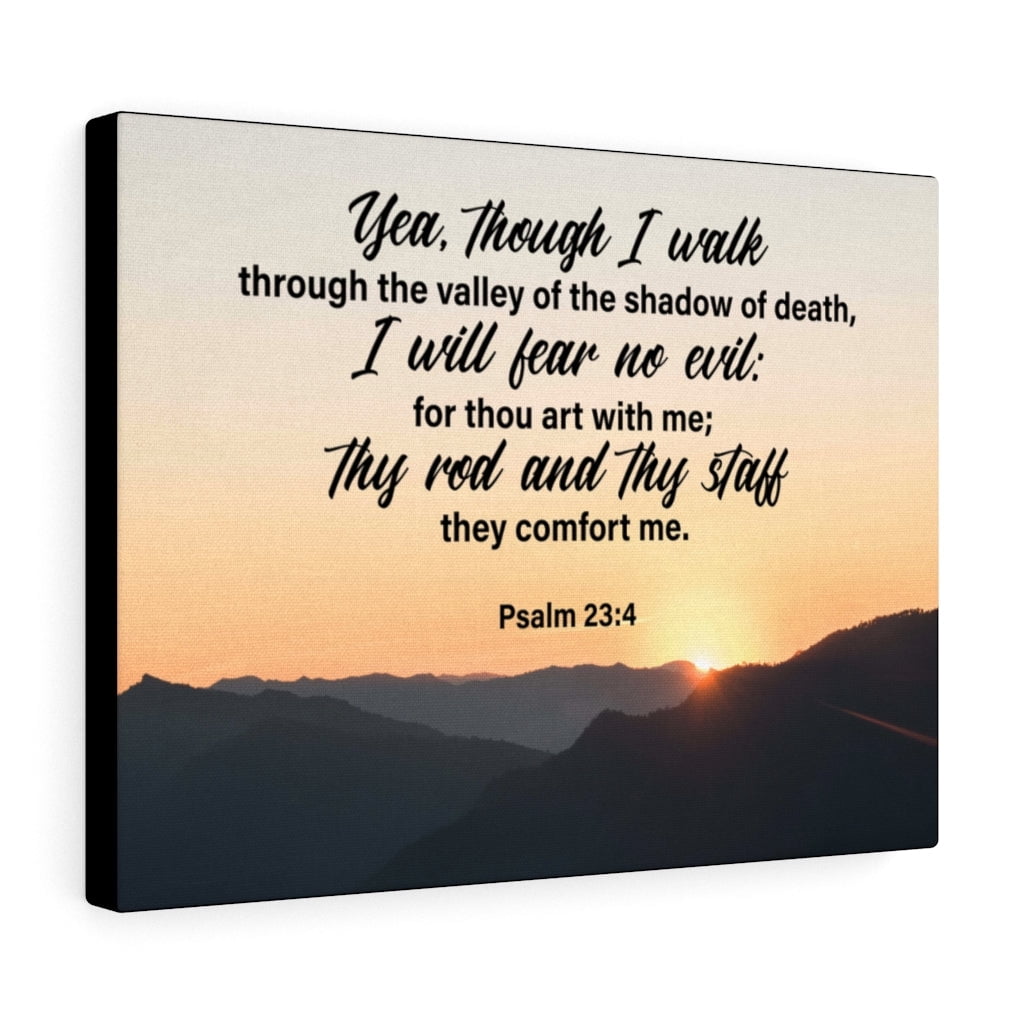 Scripture Walls Psalm 23:4 I Will Fear No Evil Bible Verse Canvas ...