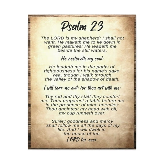Scripture Walls Psalm 23 Brown Wood Bible Verse Canvas Christian Wall ...