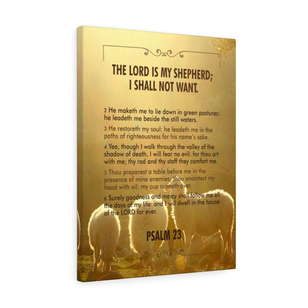 Scripture Walls Psalm 23 Gold My Shepherd Bible Chapter Canvas Christian Wall Art Ready to Hang ...