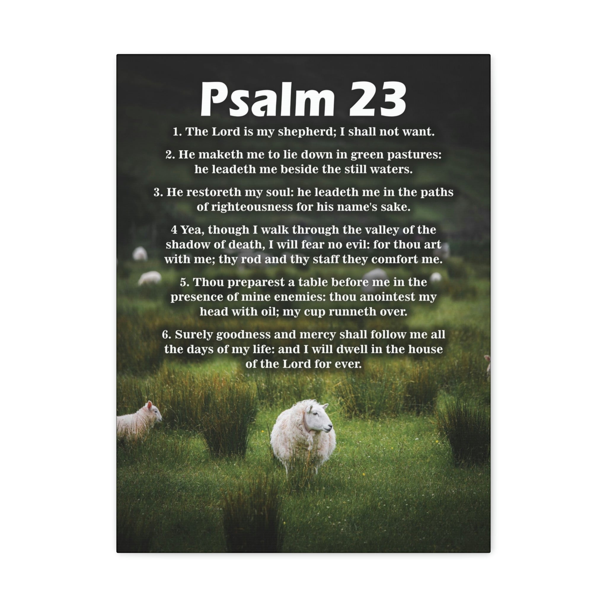 Scripture Walls Psalm 23 Green Bible Chapter Canvas Christian Wall Art ...