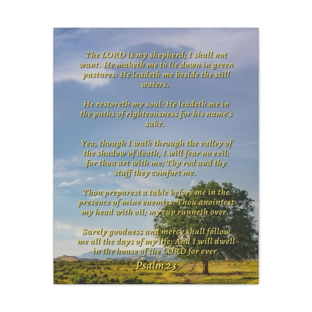 Scripture Walls Psalm 23 Will Fear No Evil Bible Verse Canvas Christian ...