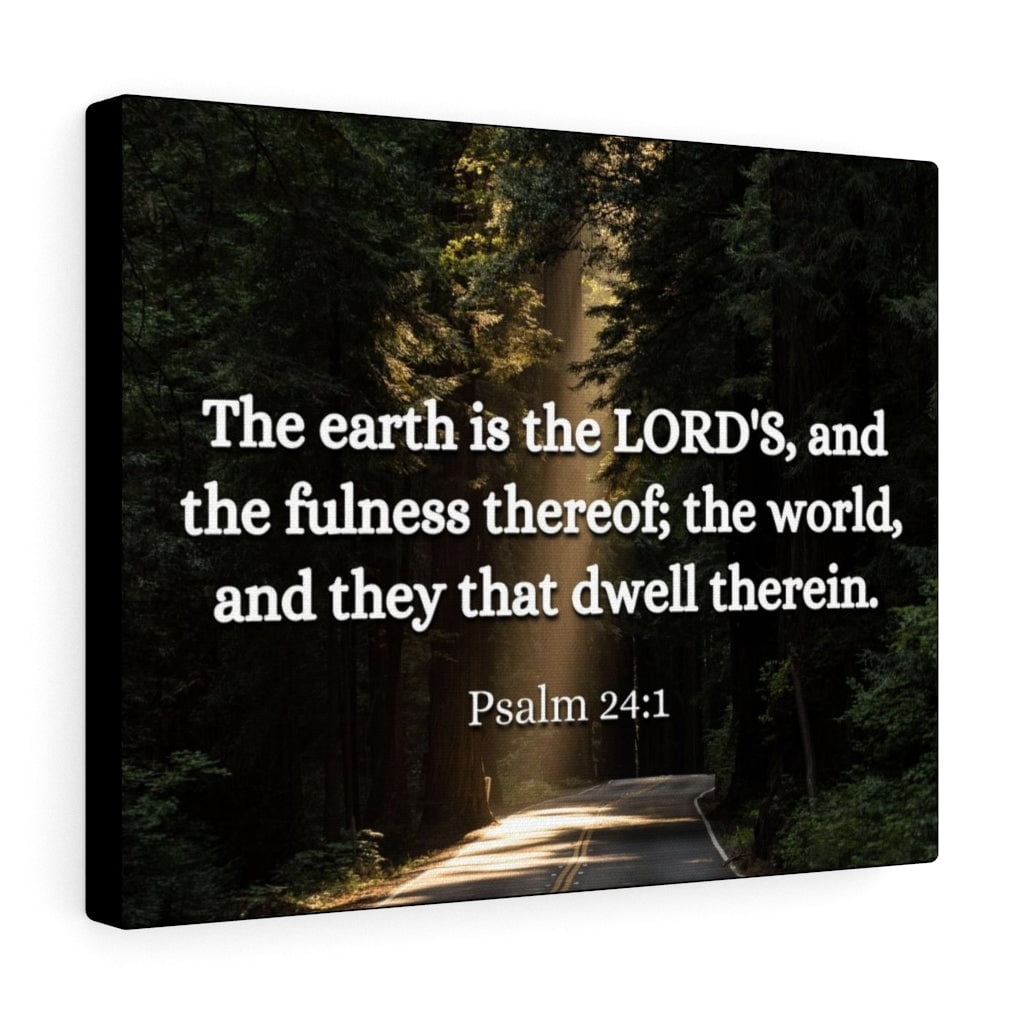 Scripture Walls Psalm 24:1 The World Bible Verse Canvas Christian Wall ...