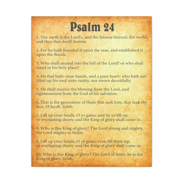 Scripture Walls Psalm 24 Chapter Gold Bible Canvas Christian Wall Art Ready to Hang Unframed ...