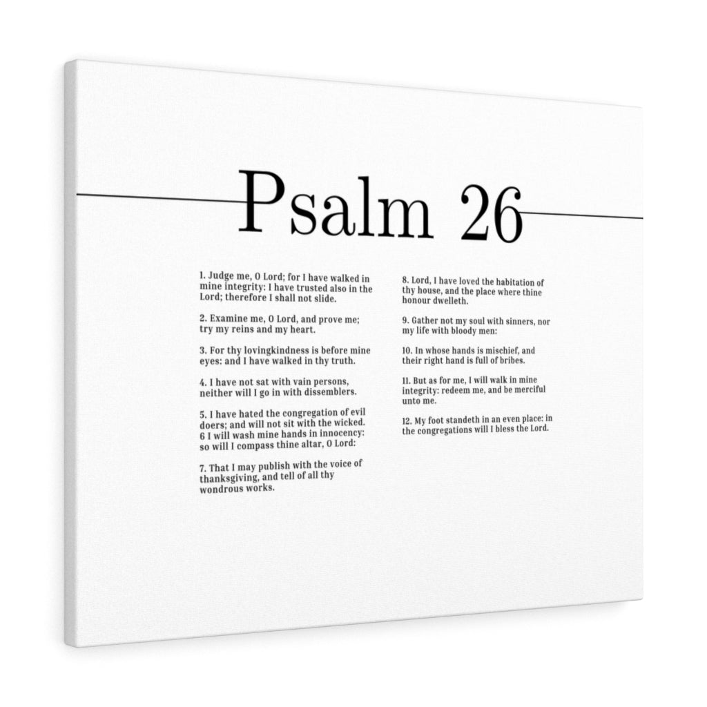 Scripture Walls Psalm 26 Judge Me O Lord White Bible Chapter Canvas Christian Wall Art Ready to ...