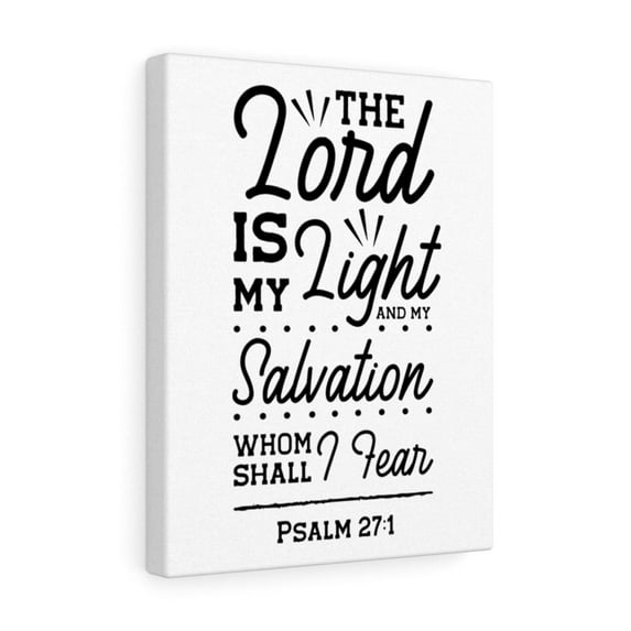 Scripture Walls Psalm 27:1 Lord Is My Light White Bible Verse Canvas ...