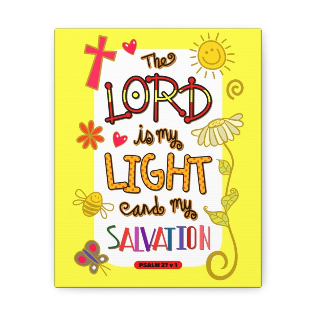 Scripture Walls Psalm 27:1 Lord Light Salvation Bible Verse Canvas Christian Wall Art Ready to ...