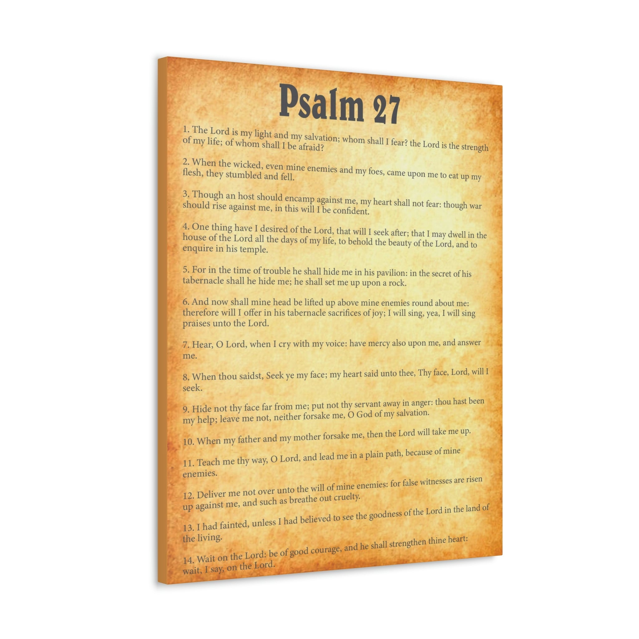 Scripture Walls Psalm 27 Chapter Gold Bible Canvas Christian Wall Art ...