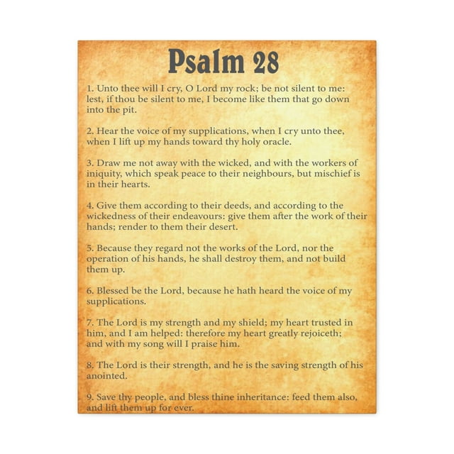 Scripture Walls Psalm 28 Chapter Gold Bible Canvas Christian Wall Art ...