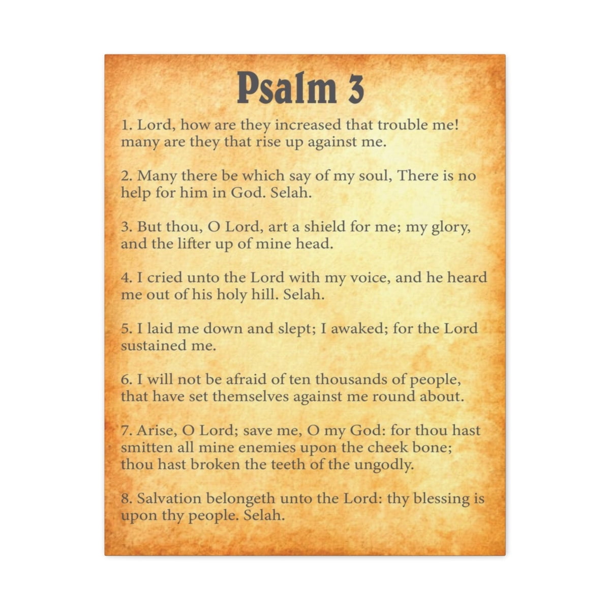 Scripture Walls Psalm 3 Chapter Gold Bible Canvas Christian Wall Art ...