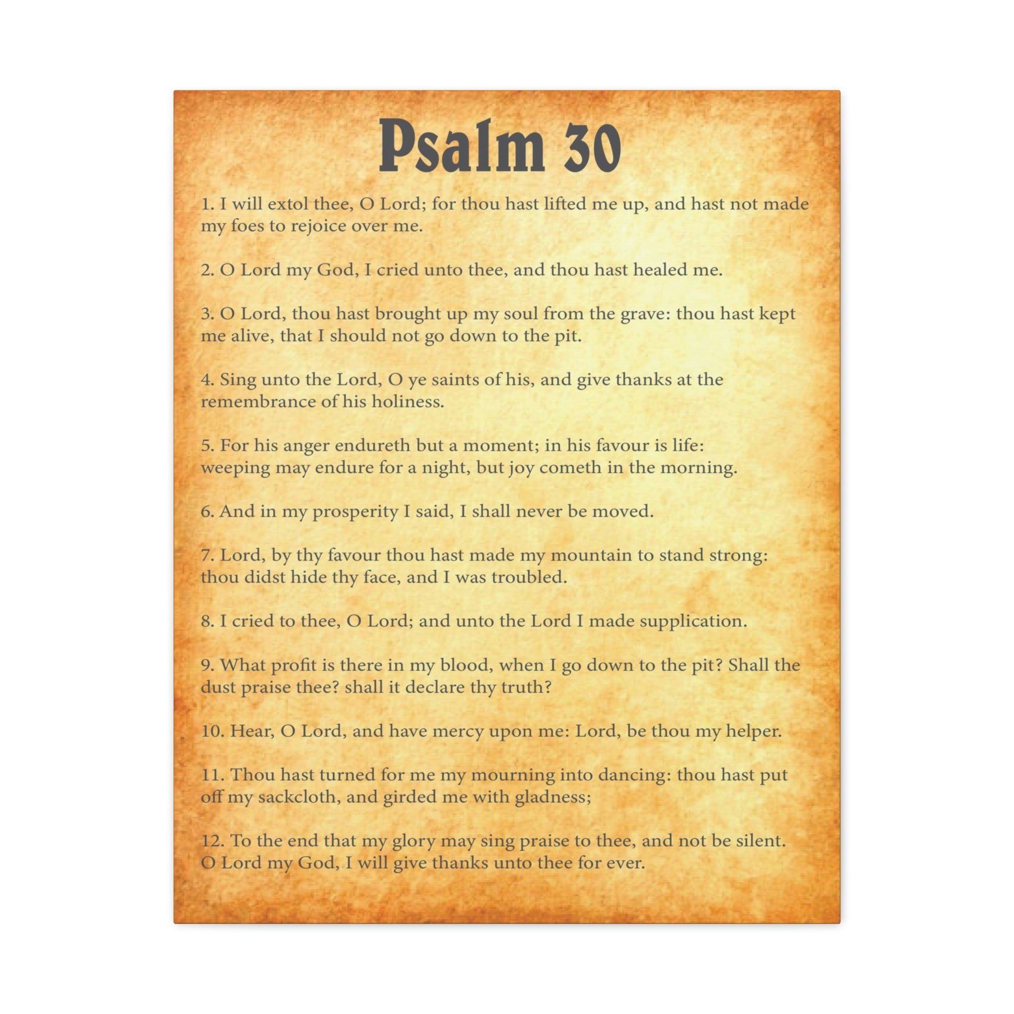 Scripture Walls Psalm 30 Chapter Gold Bible Canvas Christian Wall Art ...
