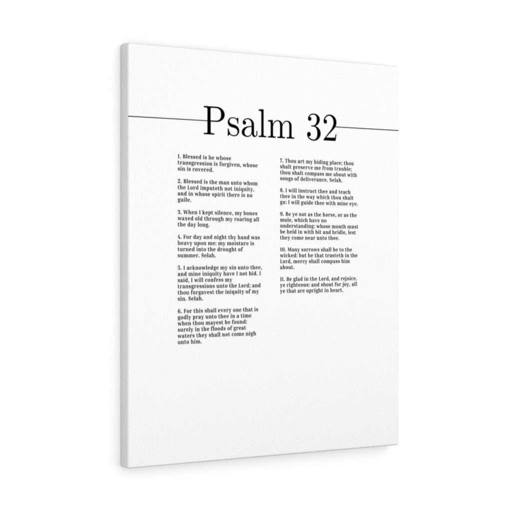 Scripture Walls Psalm 32 Be Glad In The Lord White Bible Chapter Canvas ...