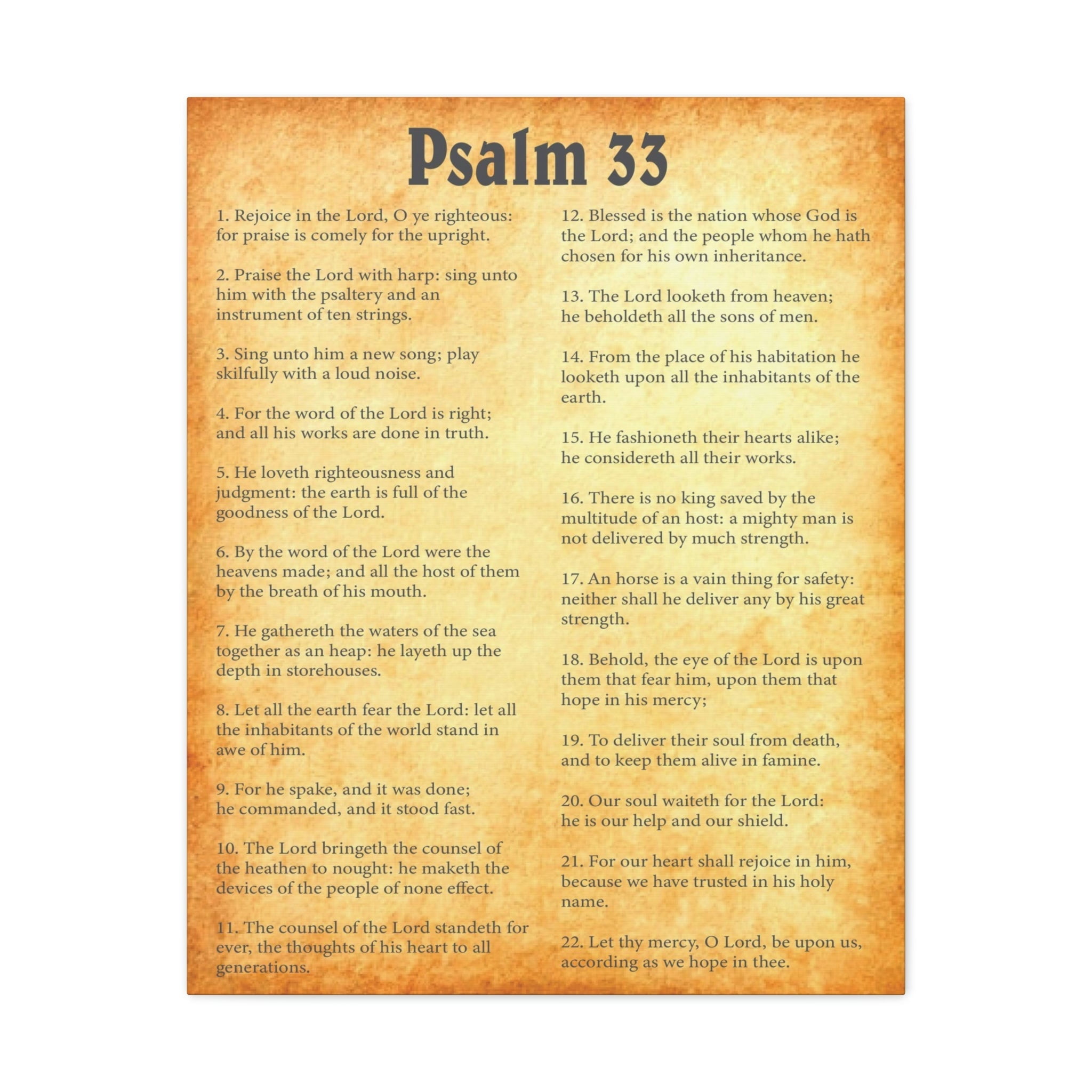 Scripture Walls Psalm 33 Chapter Gold Bible Canvas Christian Wall Art ...