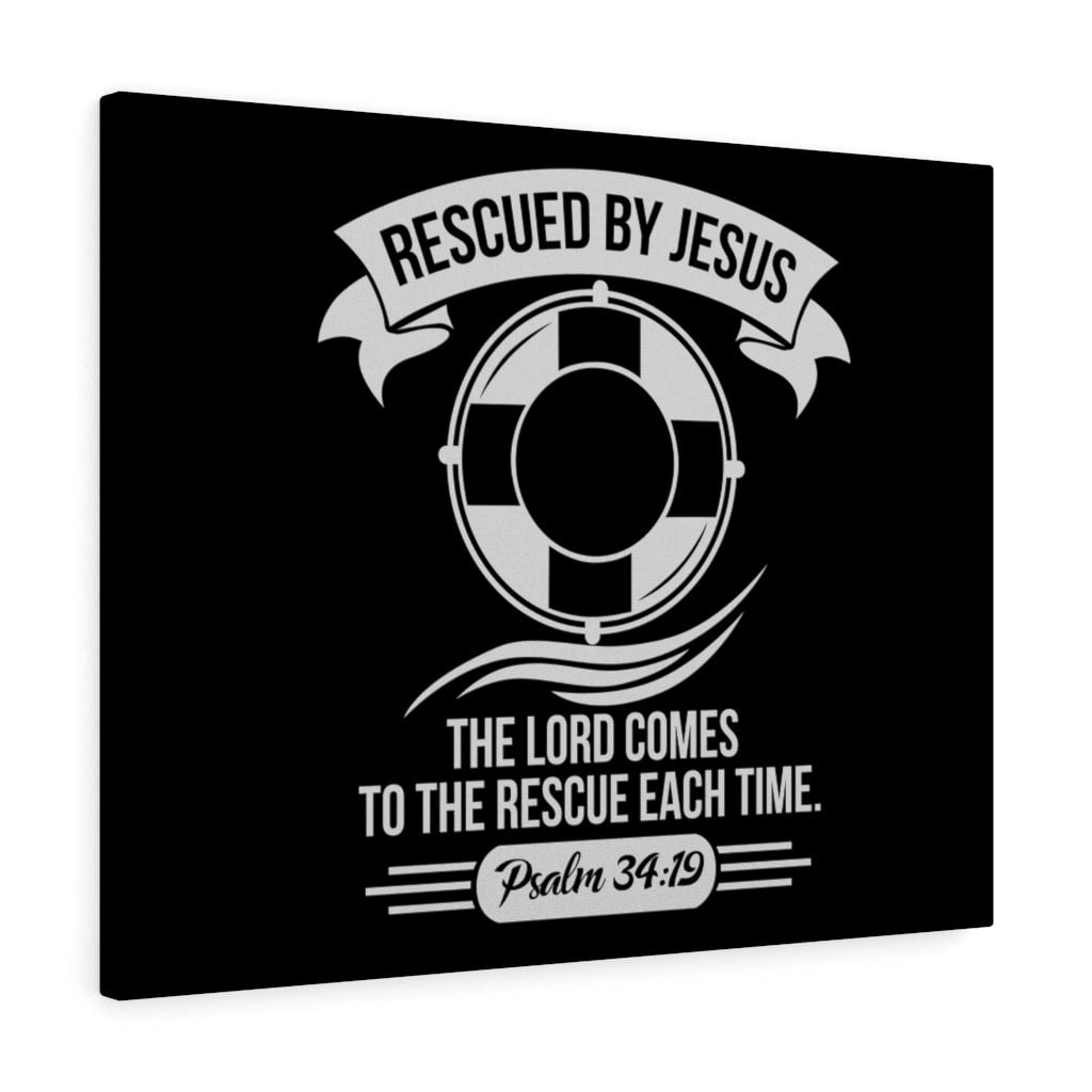 Scripture Walls Psalm 34:19 Rescued By Jesus Bible Verse Canvas ...