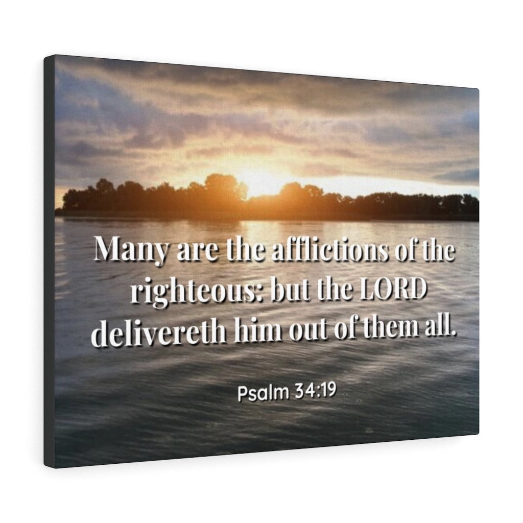 Scripture Walls Psalm 34:19 The Afflictions Bible Verse Canvas ...