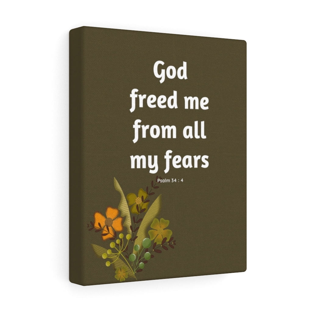 Scripture Walls Psalm 34:4 God Freed Me Flowers Bible Verse Canvas ...
