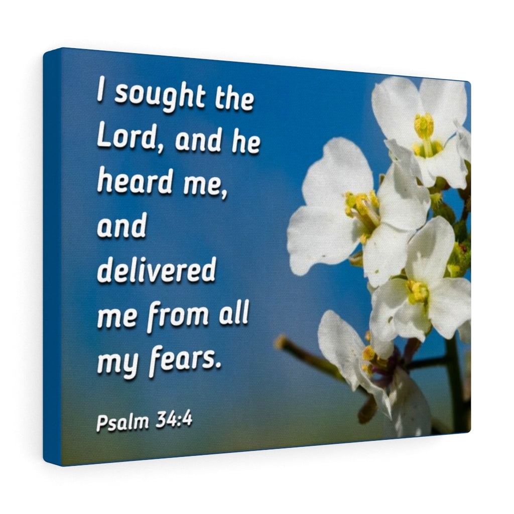 Scripture Walls Psalm 34:4 He Heard Me Bible Verse Canvas Christian ...