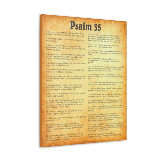 Scripture Walls Psalm 35 Chapter Gold Bible Canvas Christian Wall Art Ready to Hang Unframed ...
