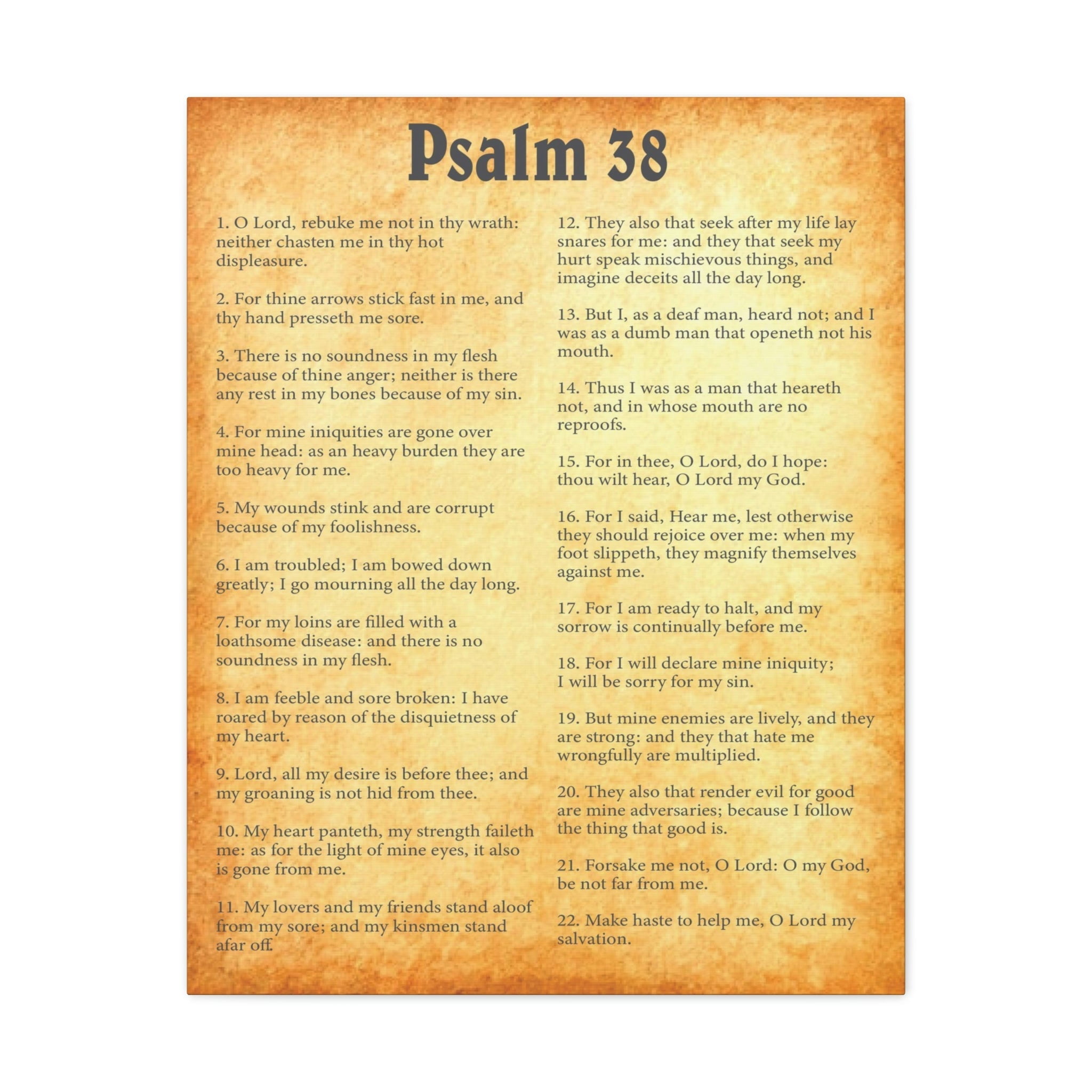 Scripture Walls Psalm 38 Chapter Gold Bible Canvas Christian Wall Art ...