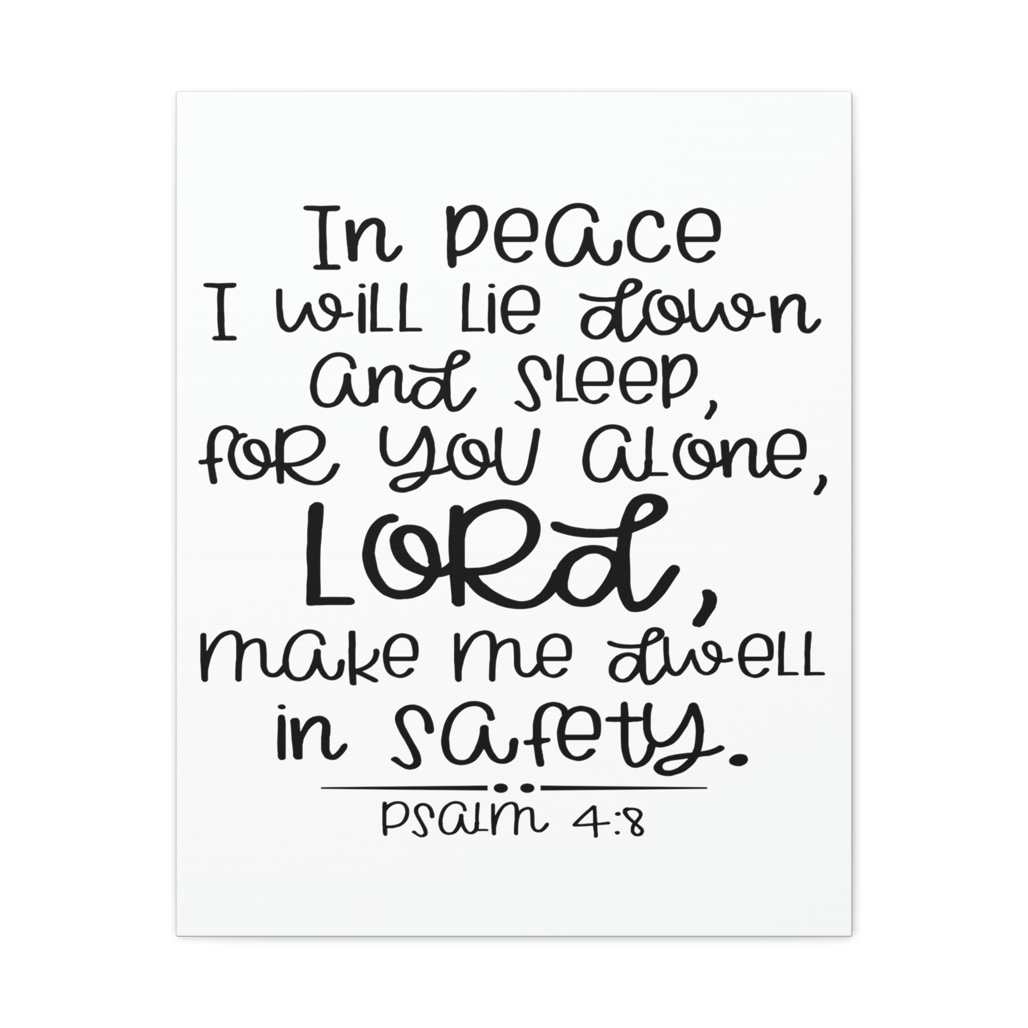 Scripture Walls Psalm 4:8 Dwell In Safety Christian Wall Art Print ...
