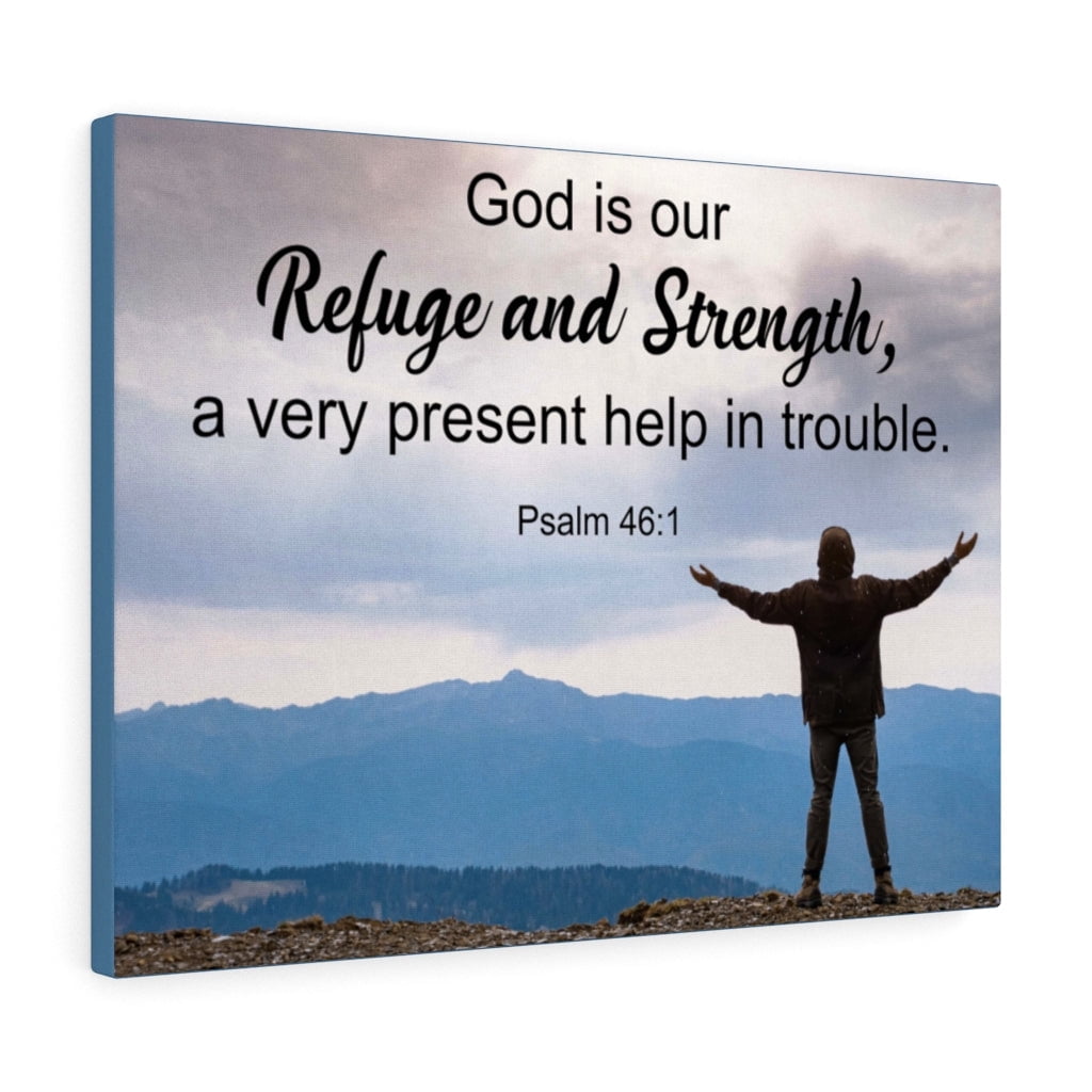 Scripture Walls Psalm 46:1 Refuge & Strength Bible Verse Canvas ...