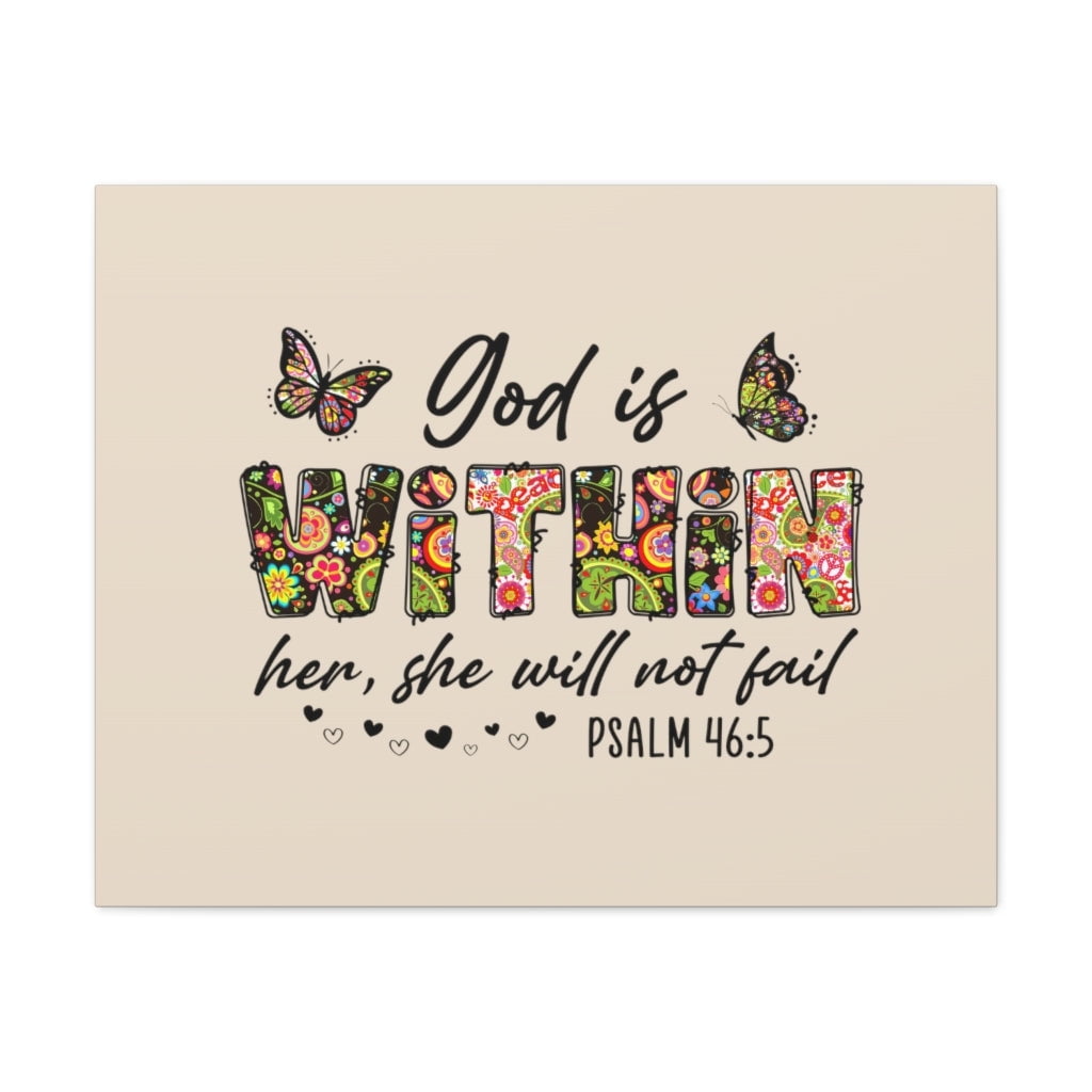 Scripture Walls Psalm 46:5 She Will Not Fail Bible Verse Canvas ...