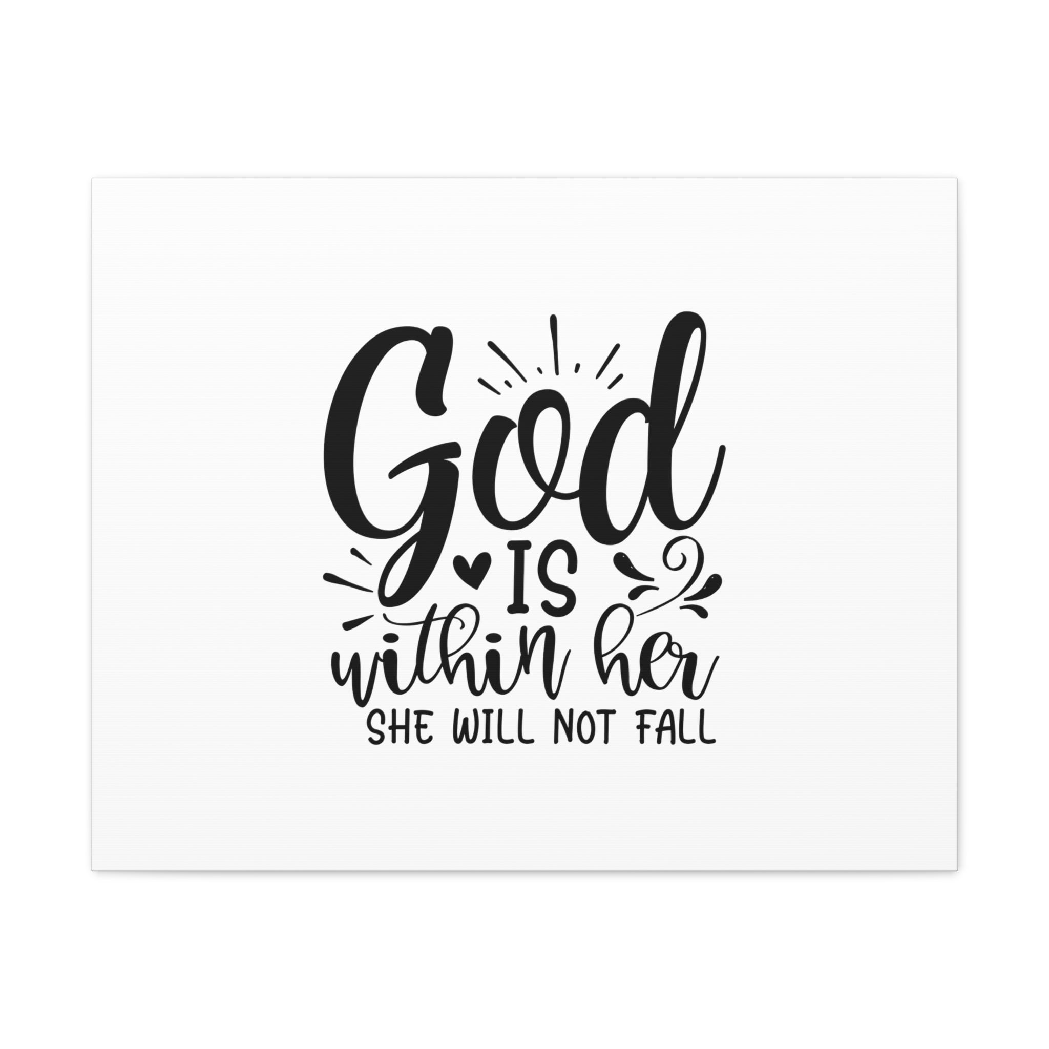 Scripture Walls Psalm 46:5 She Will Not Fall Heart Bible Verse Canvas ...