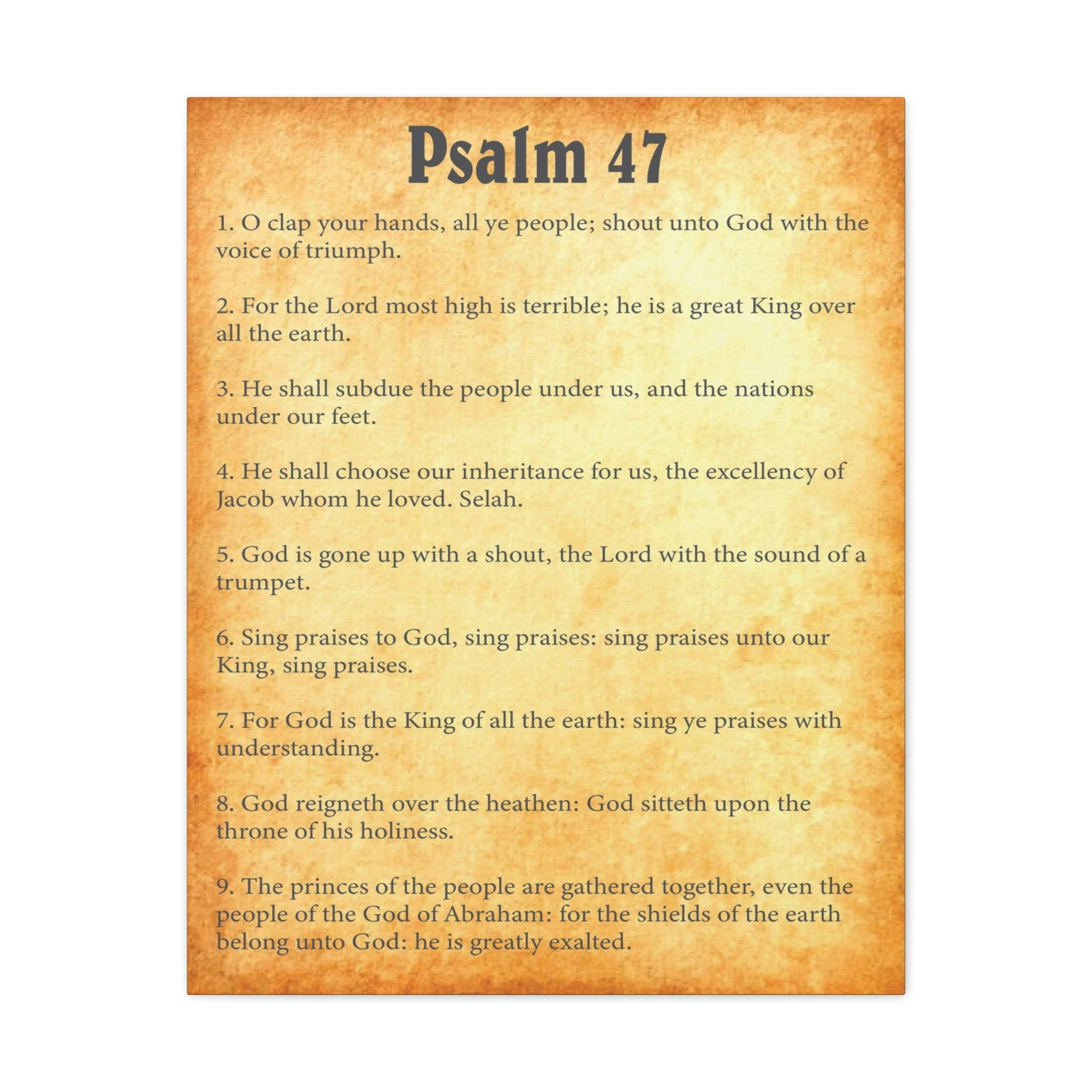 Scripture Walls Psalm 47 Chapter Gold Bible Canvas Christian Wall Art ...