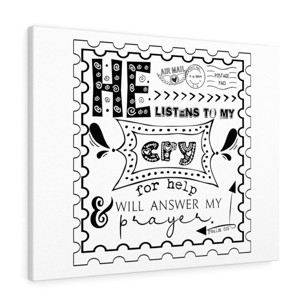 Scripture Walls Psalm 6:9 He Listens To My Cry Bible Verse Canvas ...