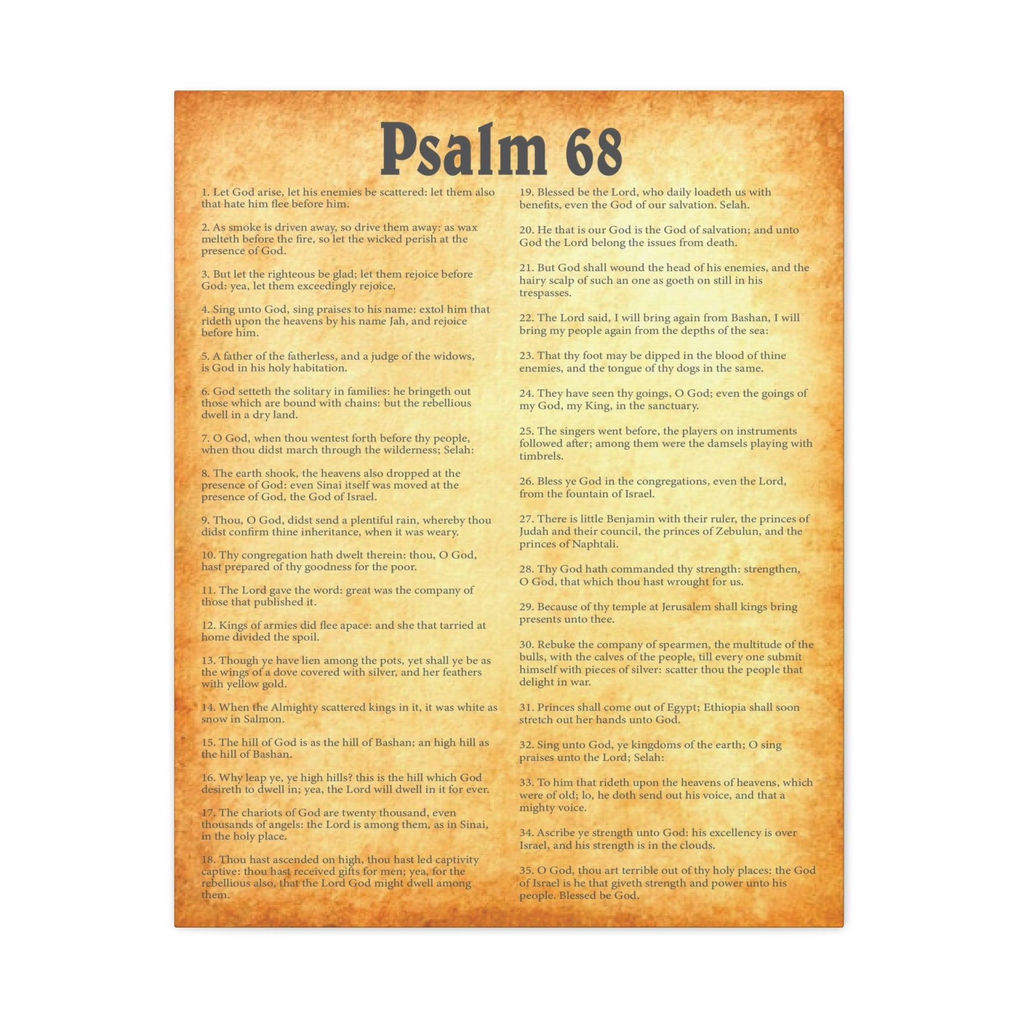 Scripture Walls Psalm 68 Chapter Gold Bible Canvas Christian Wall Art ...