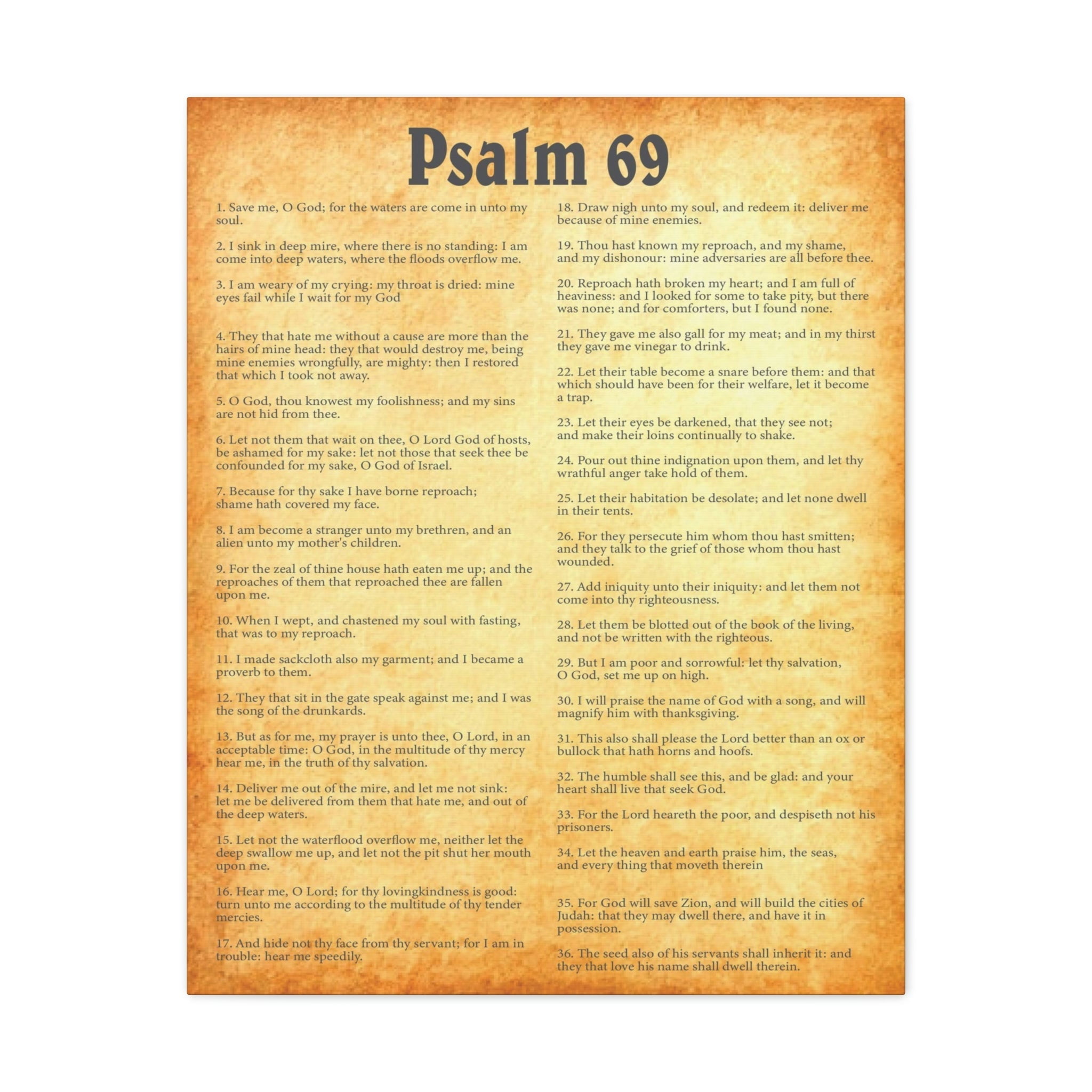 Scripture Walls Psalm 69 Chapter Gold Bible Canvas Christian Wall Art ...