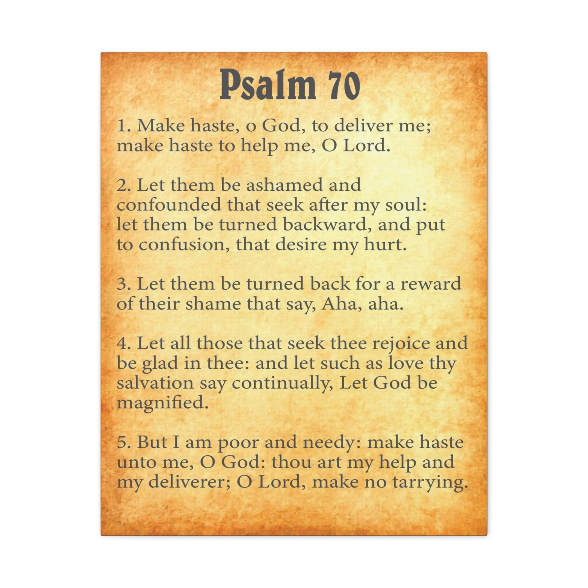 Scripture Walls Psalm 70 Chapter Gold Bible Canvas Christian Wall Art ...