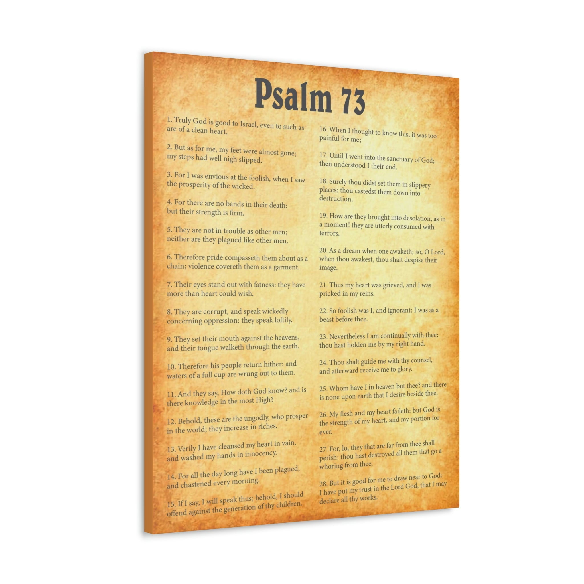 Scripture Walls Psalm 73 Chapter Gold Bible Canvas Christian Wall Art ...