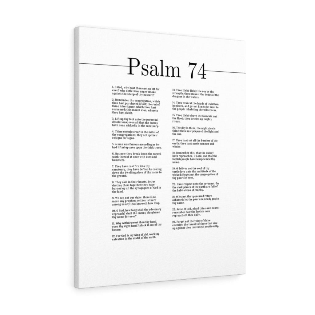 Scripture Walls Psalm 74 For God Is My King White Bible Chapter Canvas ...