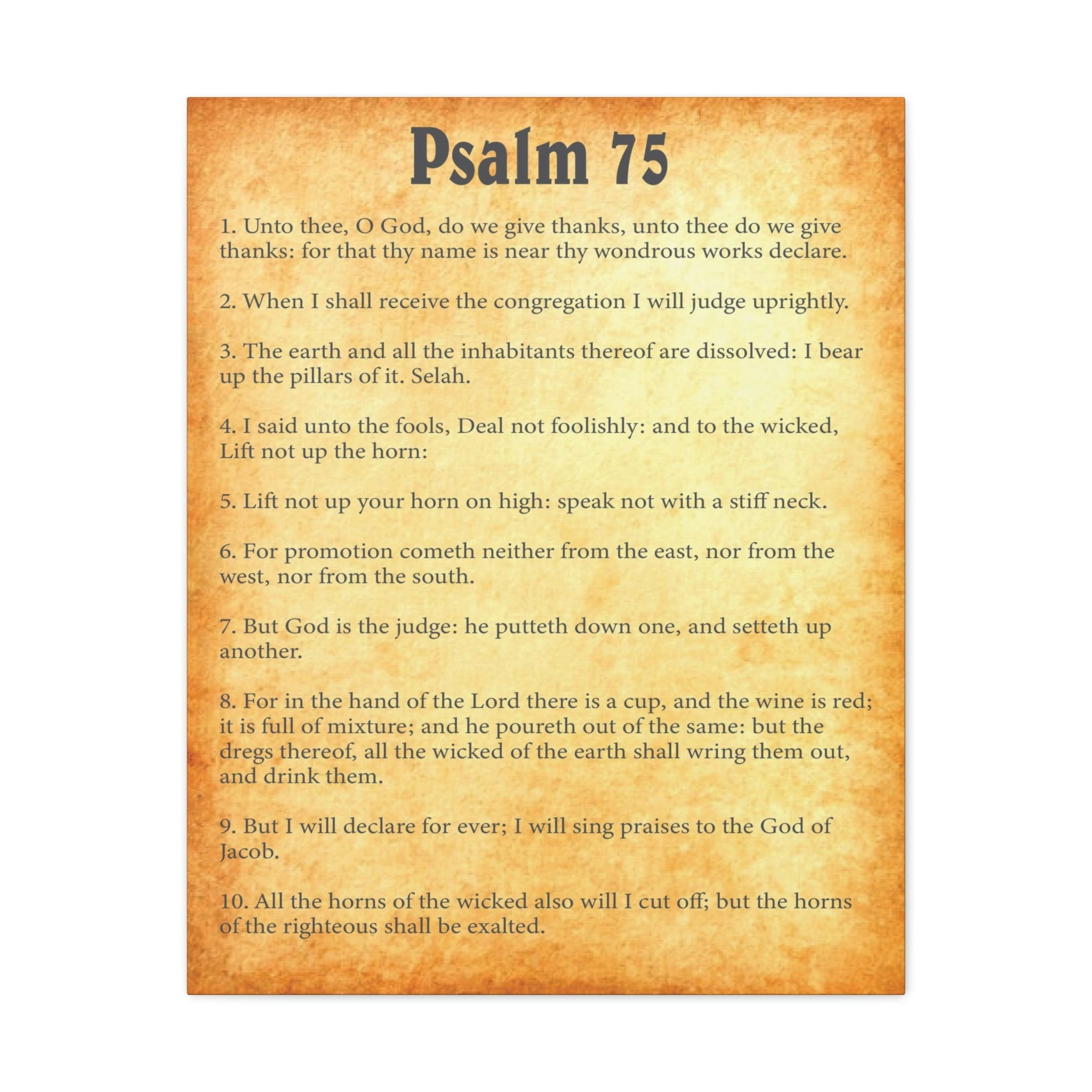 Scripture Walls Psalm 75 Chapter Gold Bible Canvas Christian Wall Art ...