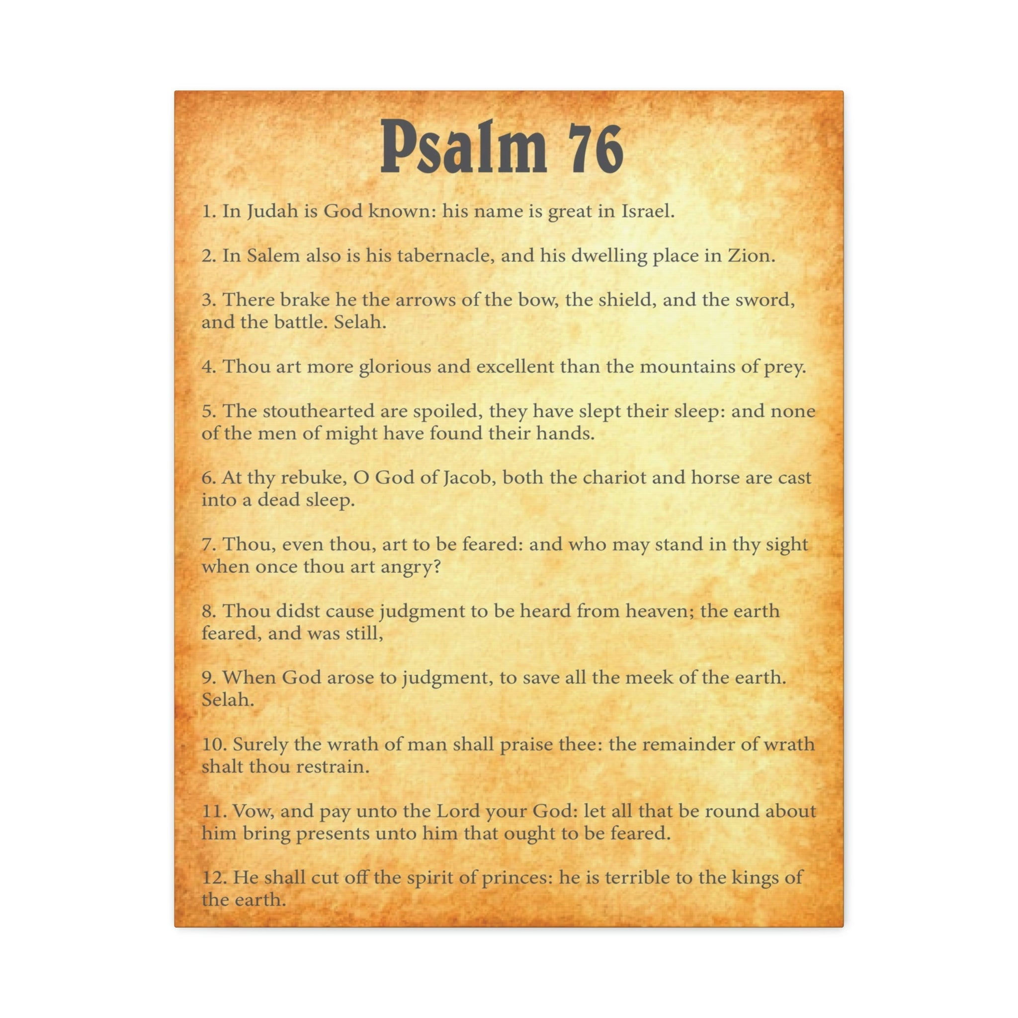 Scripture Walls Psalm 76 Chapter Gold Bible Canvas Christian Wall Art ...