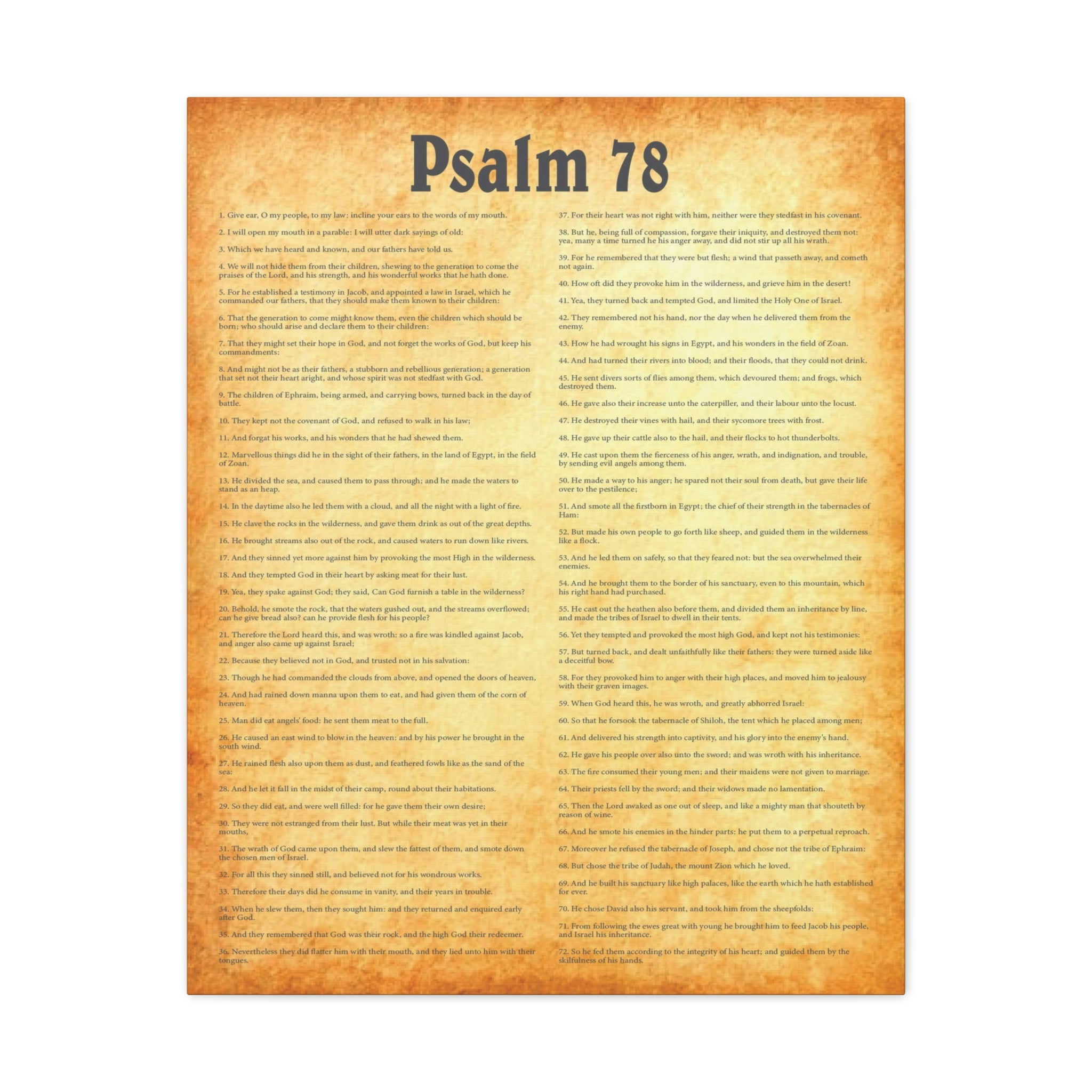 Scripture Walls Psalm 78 Chapter Gold Bible Canvas Christian Wall Art ...