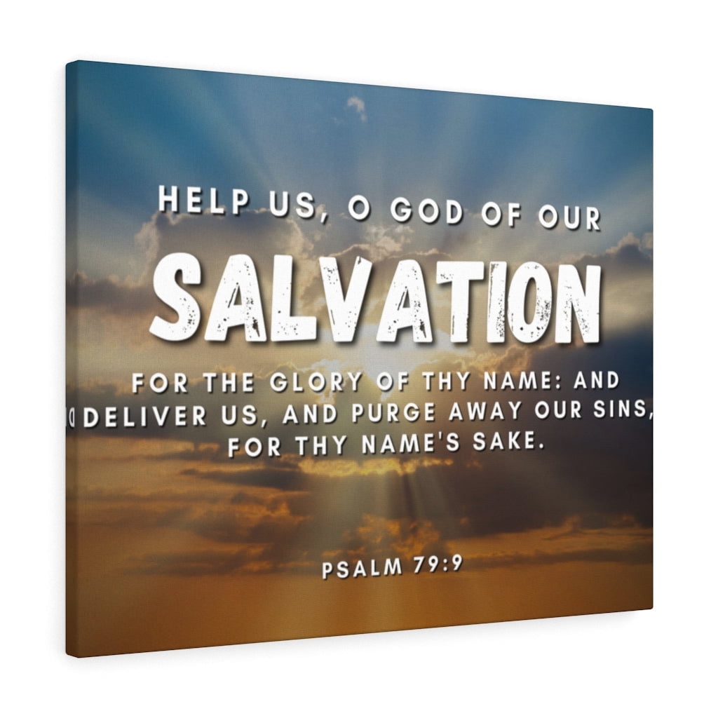 Scripture Walls Psalm 79:9 Salvation Bible Verse Canvas Christian Wall ...