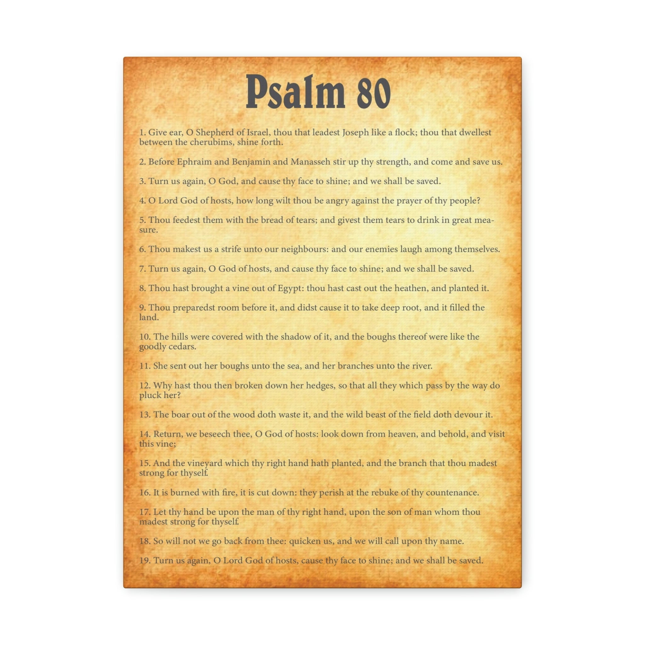Scripture Walls Psalm 80 Chapter Gold Bible Canvas Christian Wall Art ...