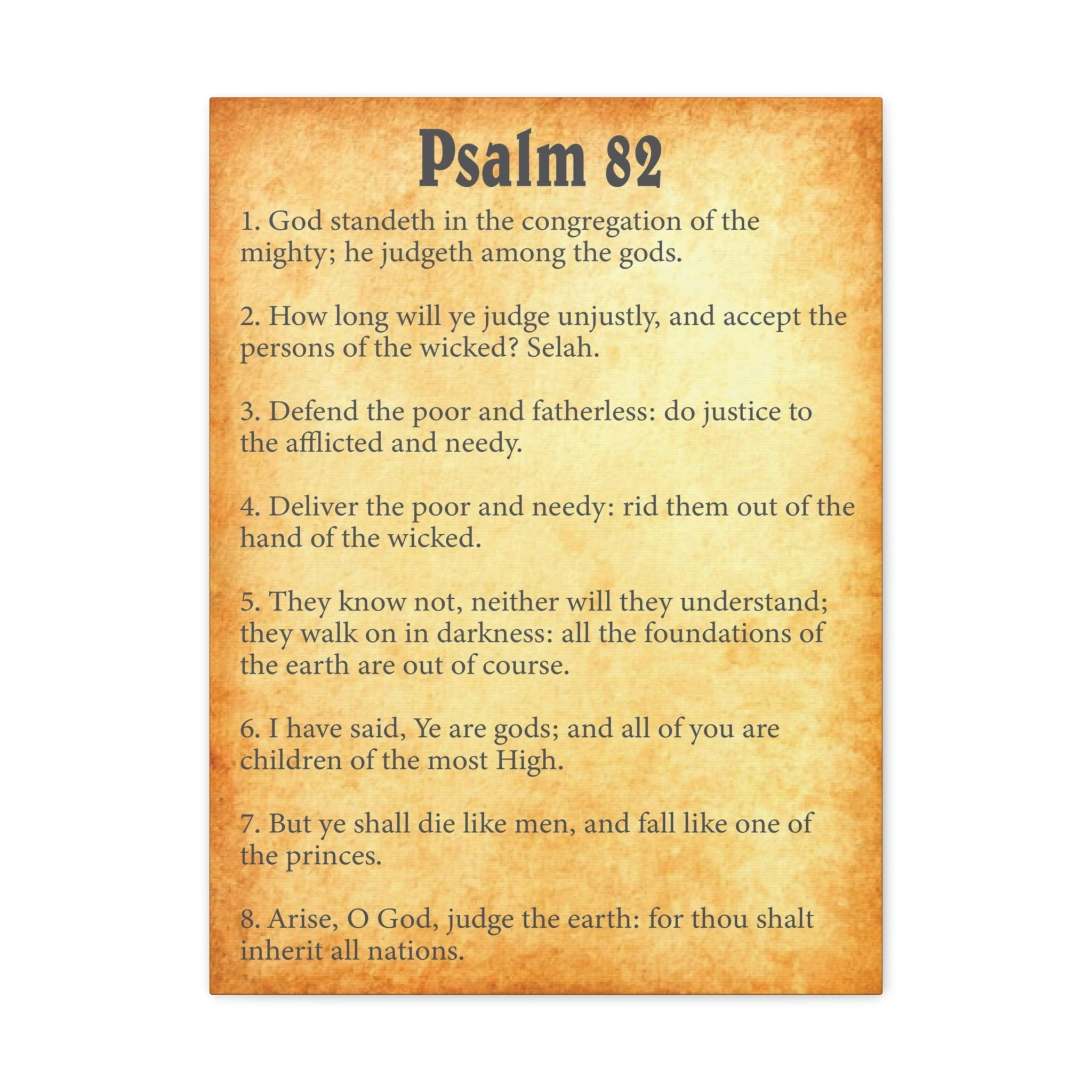 Scripture Walls Psalm 82 Chapter Gold Bible Canvas Christian Wall Art Ready to Hang Unframed ...