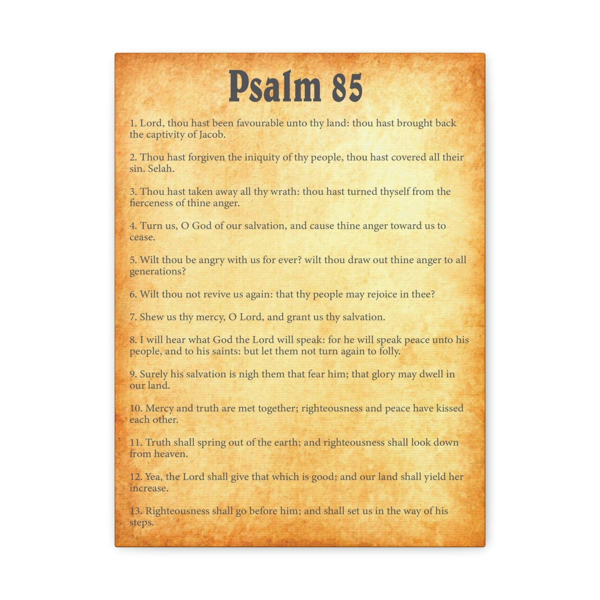 Scripture Walls Psalm 85 Chapter Gold Bible Canvas Christian Wall Art ...
